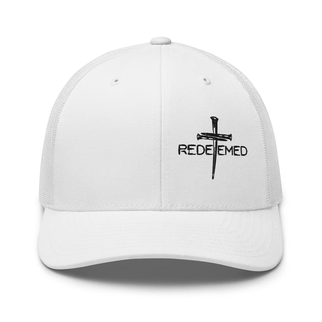 Redeemed Roman Nails Cross Trucker Hat – Christian Faith Mesh Back Cap ...